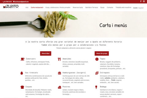 Página Web para restaurante Zurito en Terrassa, adaptativa a movil y ...
